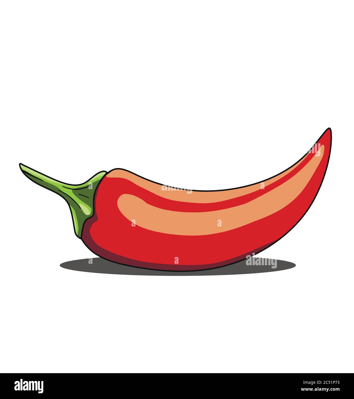 Single red peper isolated on white background Stock Vector Image & Art ...