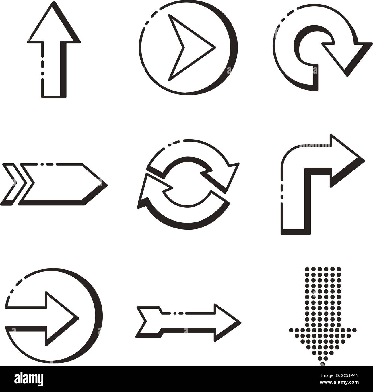 bundle of arrows set icons vector illustration design Stock Vector ...