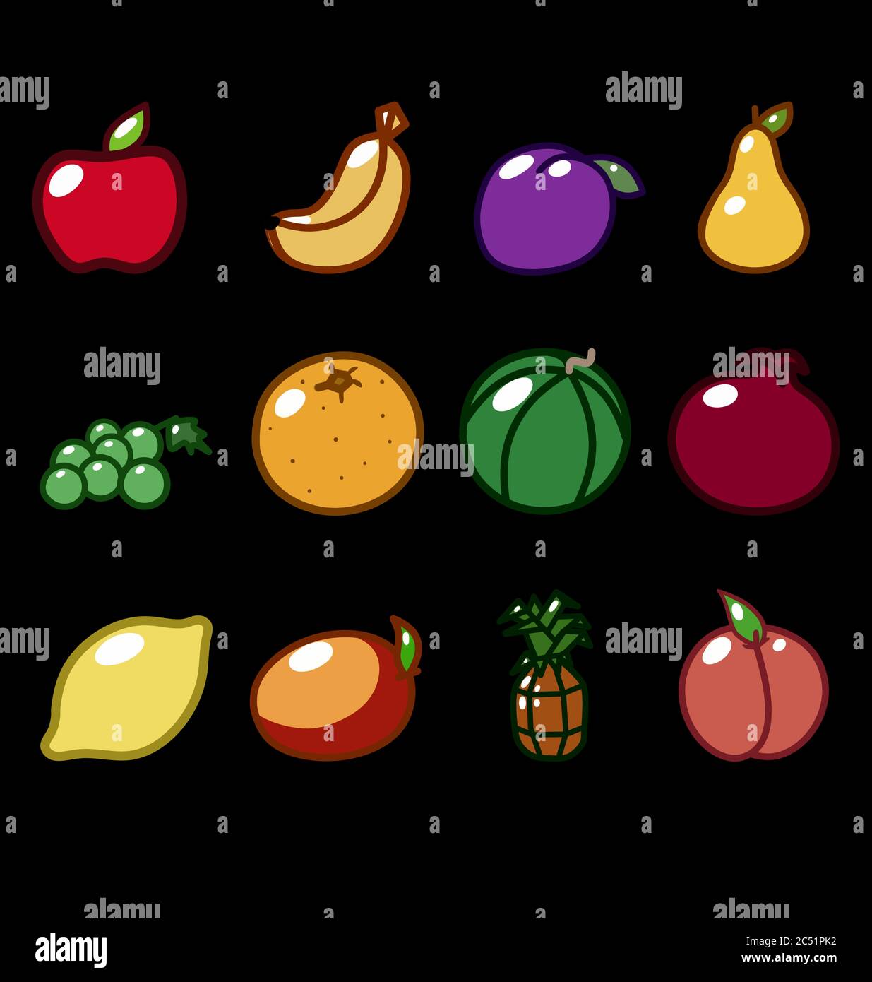 Pink red pineapple fruit Stock Vector Images - Alamy