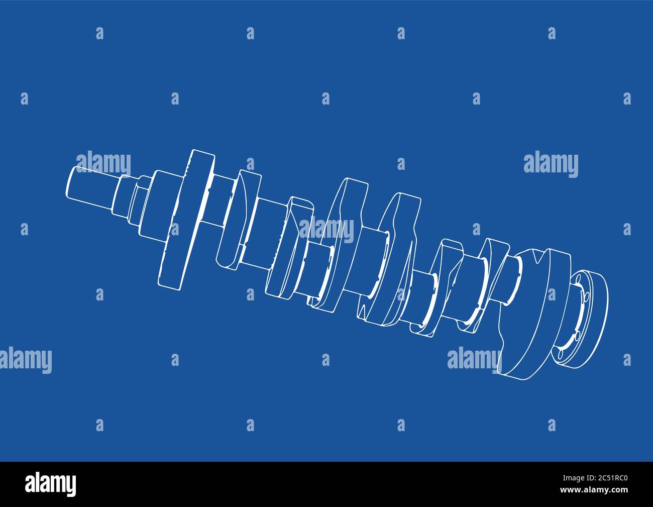 drawing crankshaft vector on a white background Stock Vector Image ...