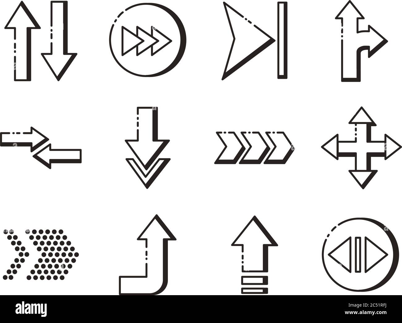 bundle of arrows set icons vector illustration design Stock Vector ...