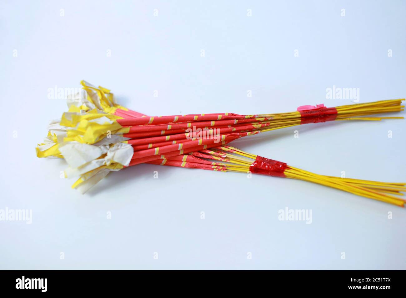 Red and yellow fireworks isolated on a white background Stock Photo - Alamy