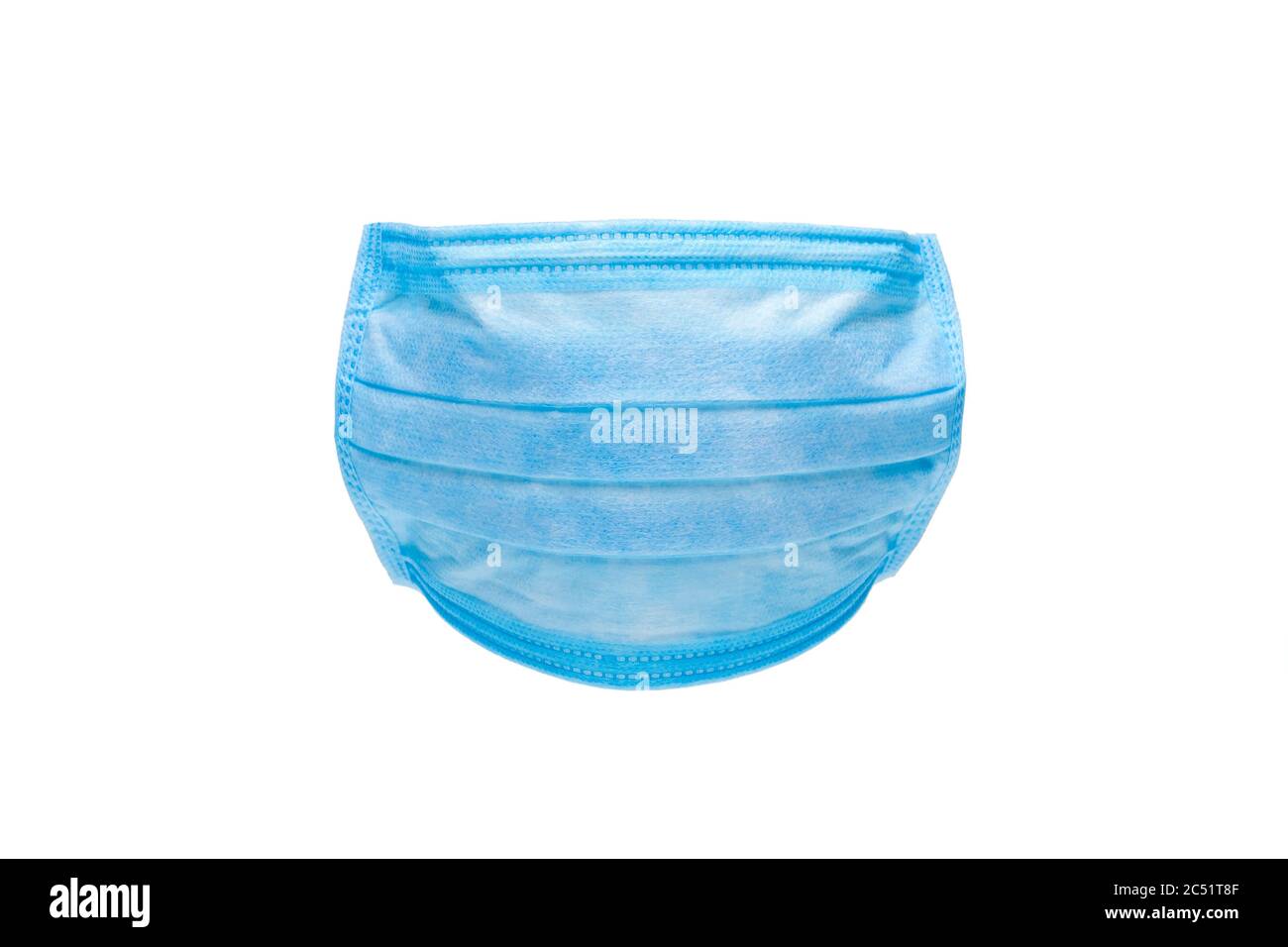 blue fabric medical mask front view isolated on white background Stock ...