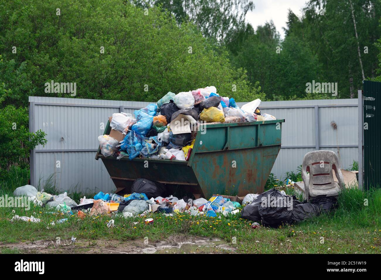 Overflowing Dumpster