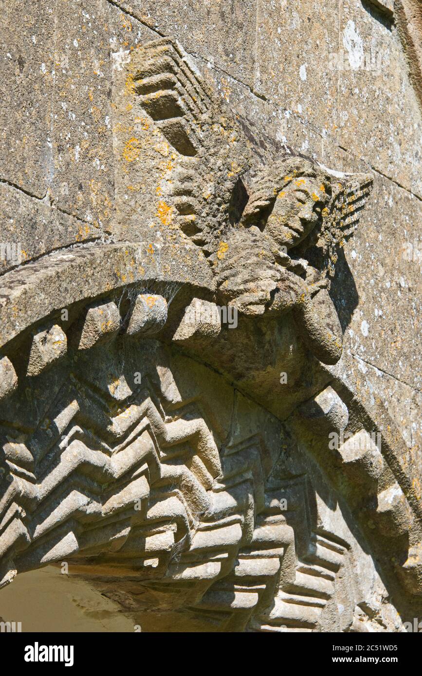 Ornate carvings and decoration around the entrance porch of St Andrews ...