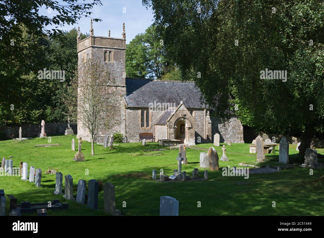 External view of the 16th century St Andrews old church at Holcombe ...