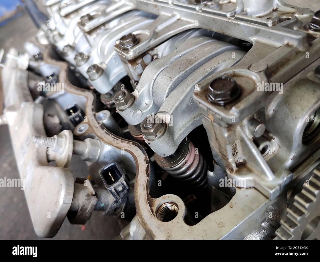 old engine of car for rebuild Stock Photo - Alamy