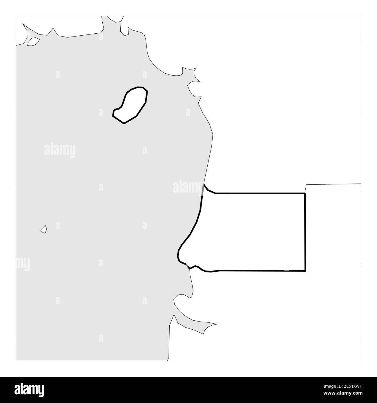 Map of Equatorial Guinea black thick outline highlighted with neighbor ...