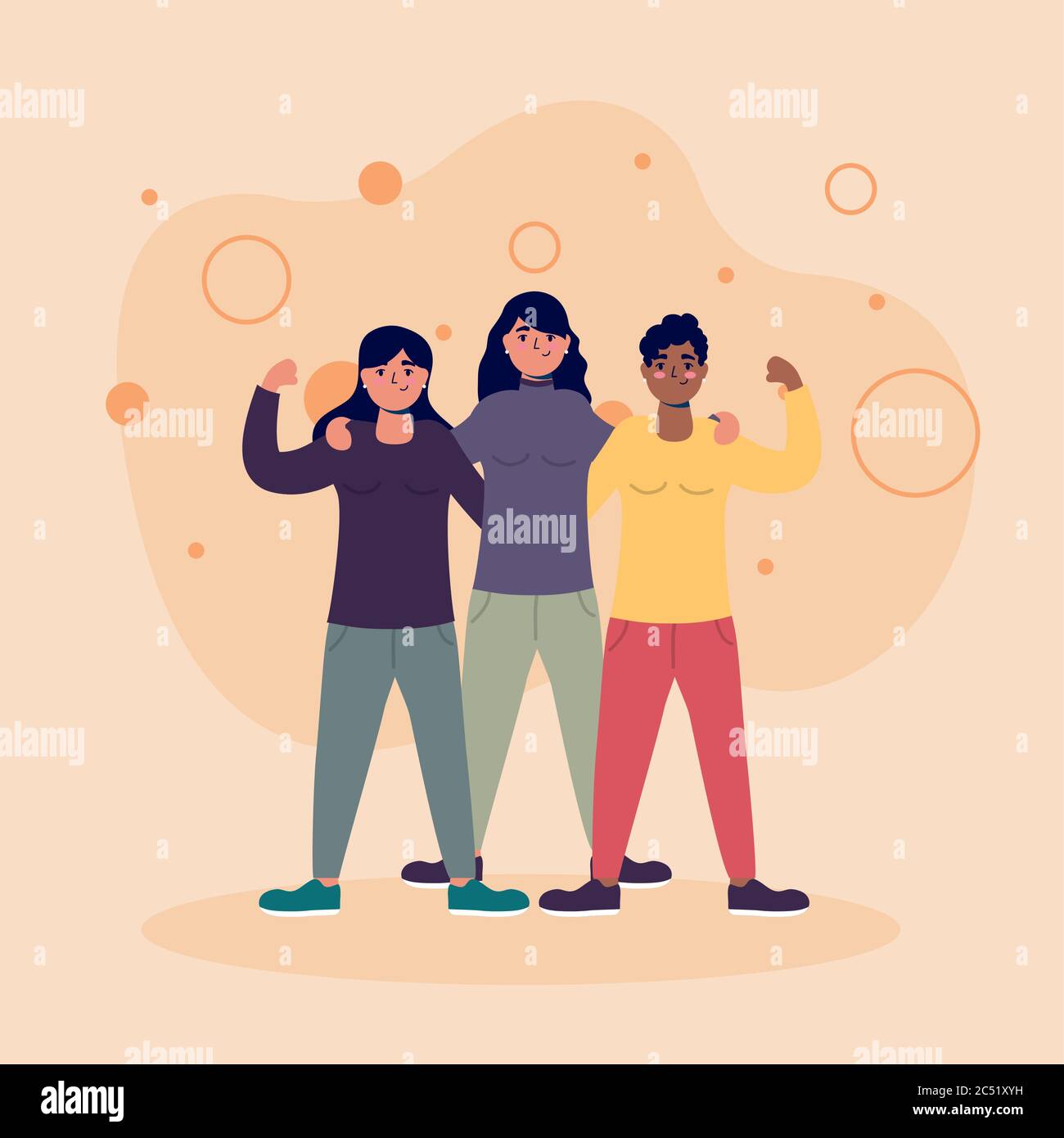 women avatars friends design of friendship and love theme Vector ...