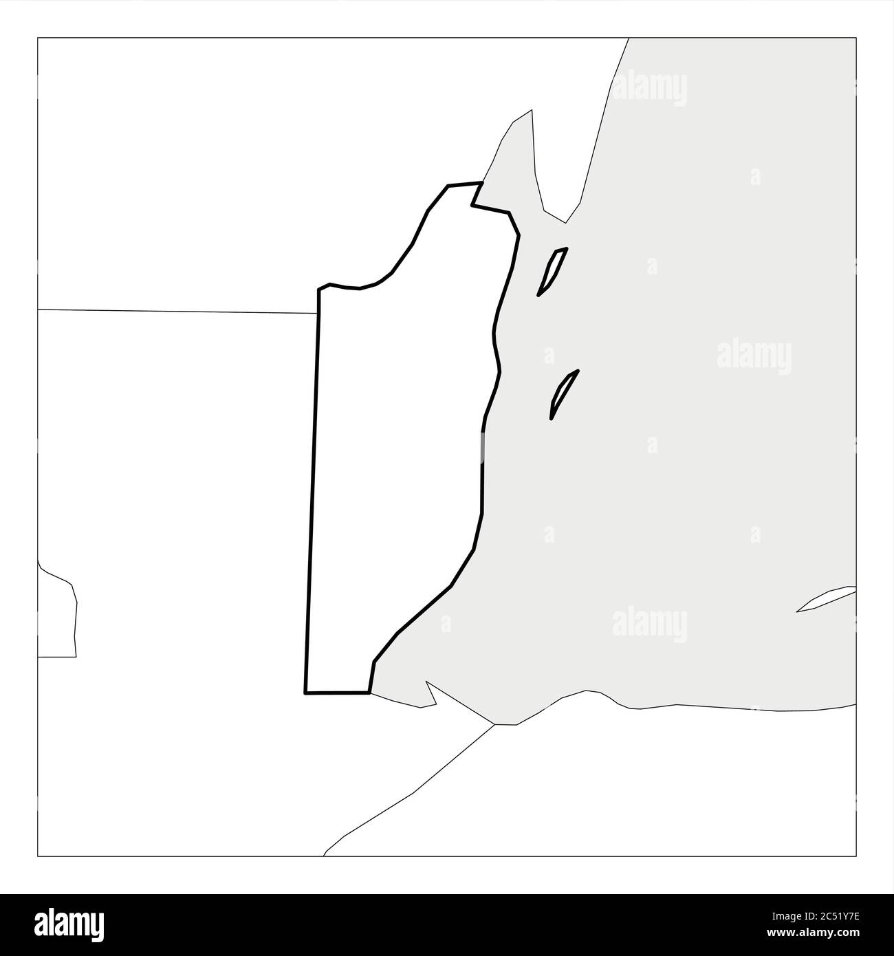 Map of Belize black thick outline highlighted with neighbor countries ...