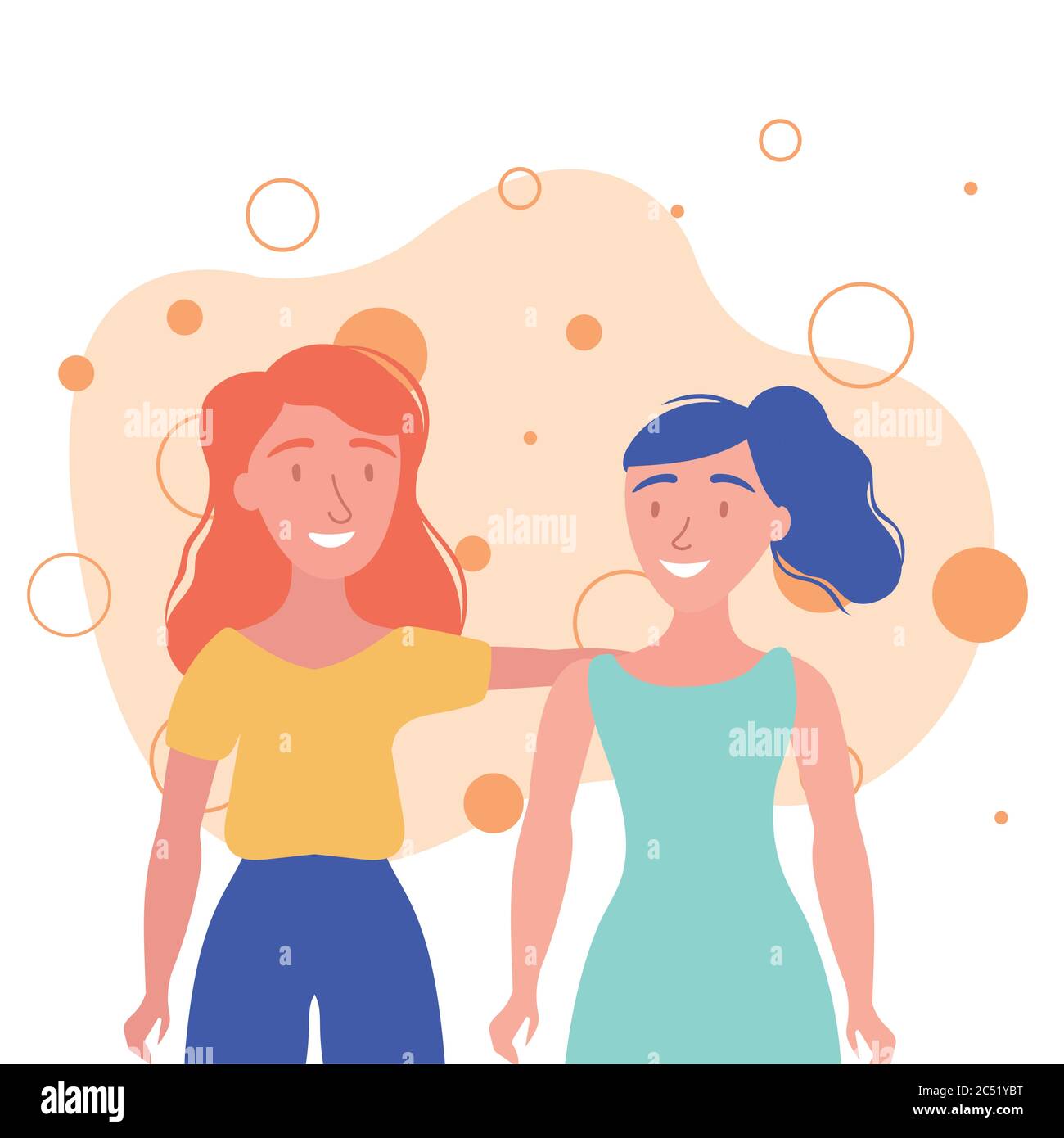 women avatars friends design of friendship and love theme Vector ...