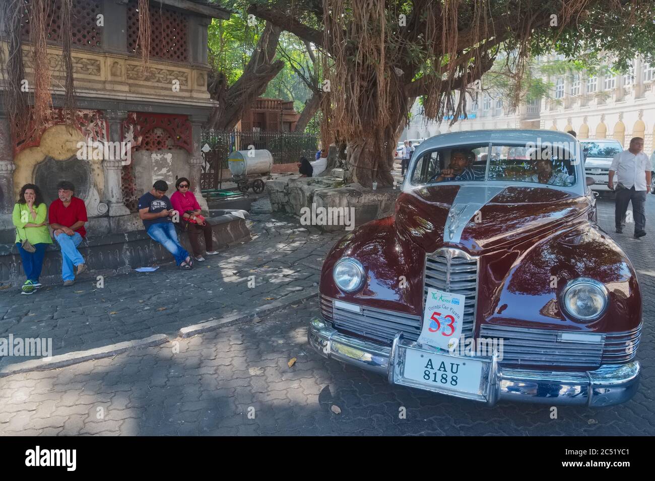 In the course of an annual vintage car rally in Mumbai, India, a ...