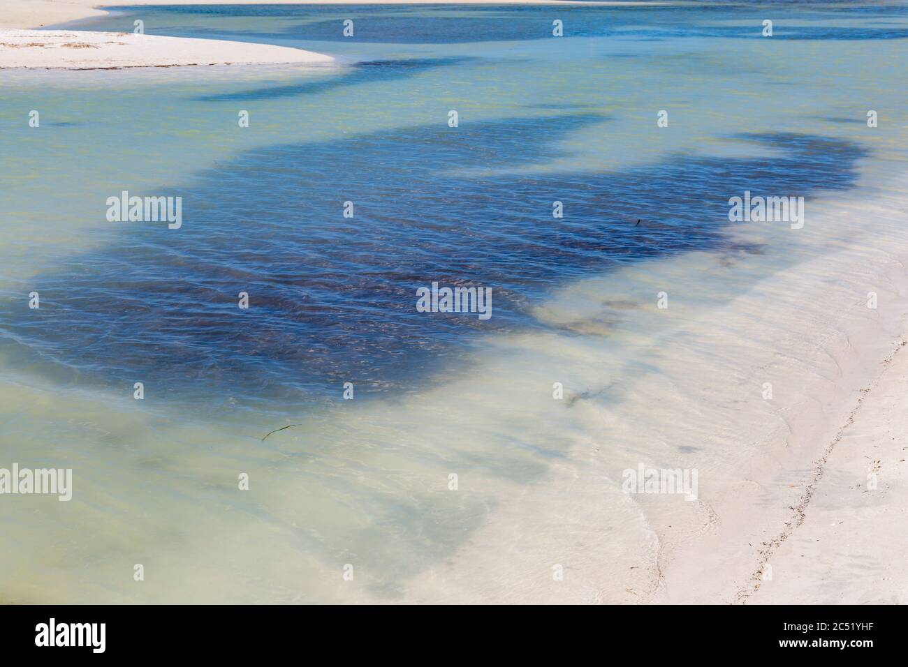 Shallow sea on the Florida coast, with different shades of water Stock ...