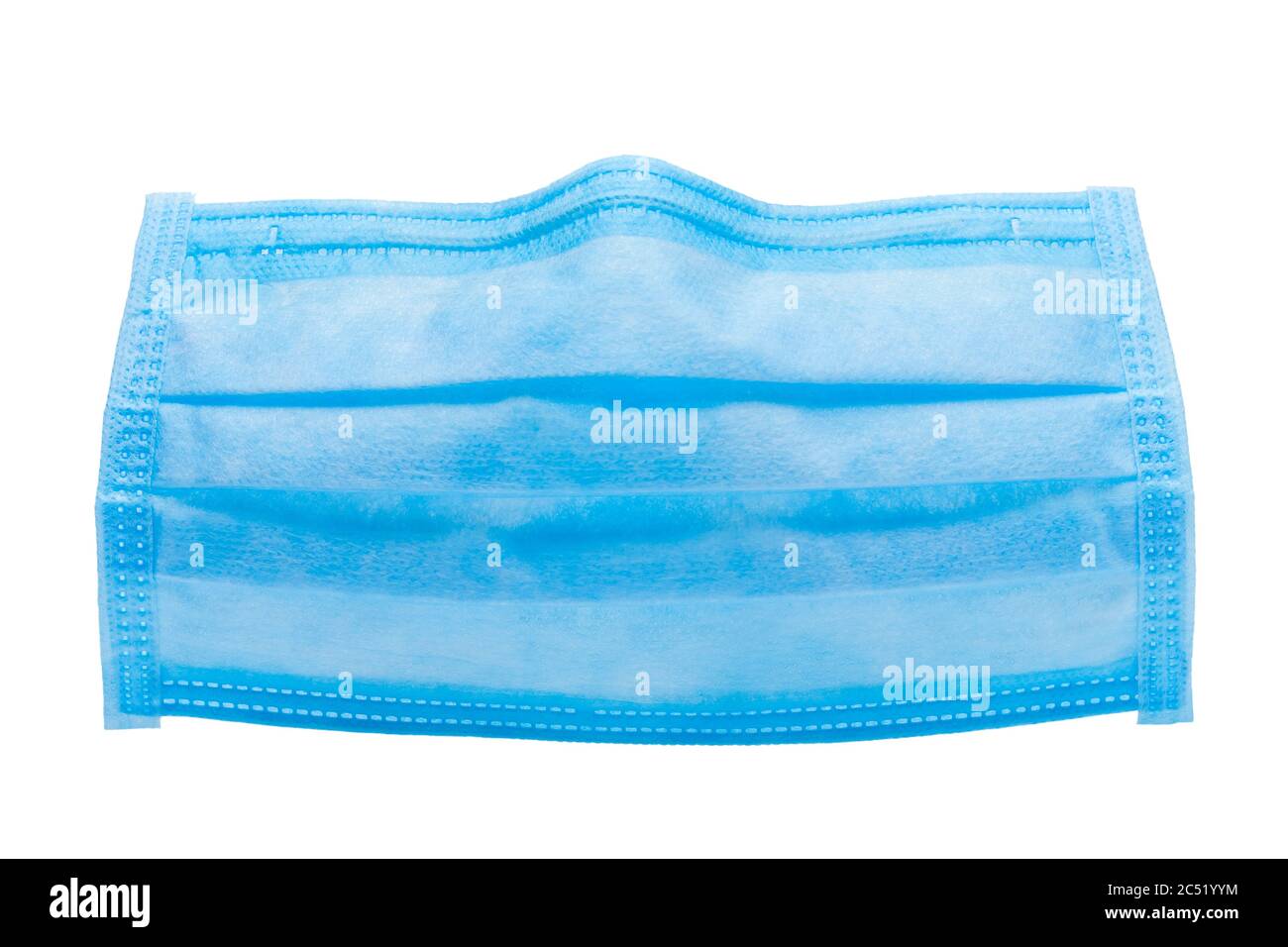 blue fabric medical sick mask front view isolated on white background ...