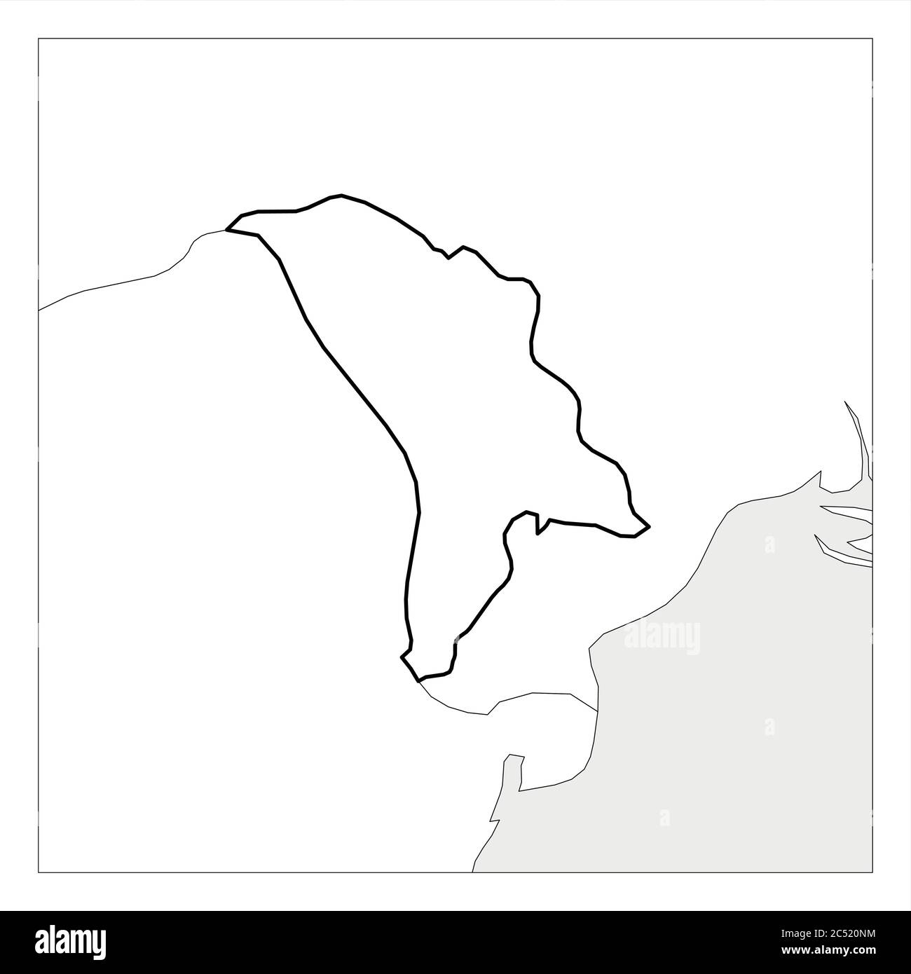 Map of Moldova black thick outline highlighted with neighbor countries ...