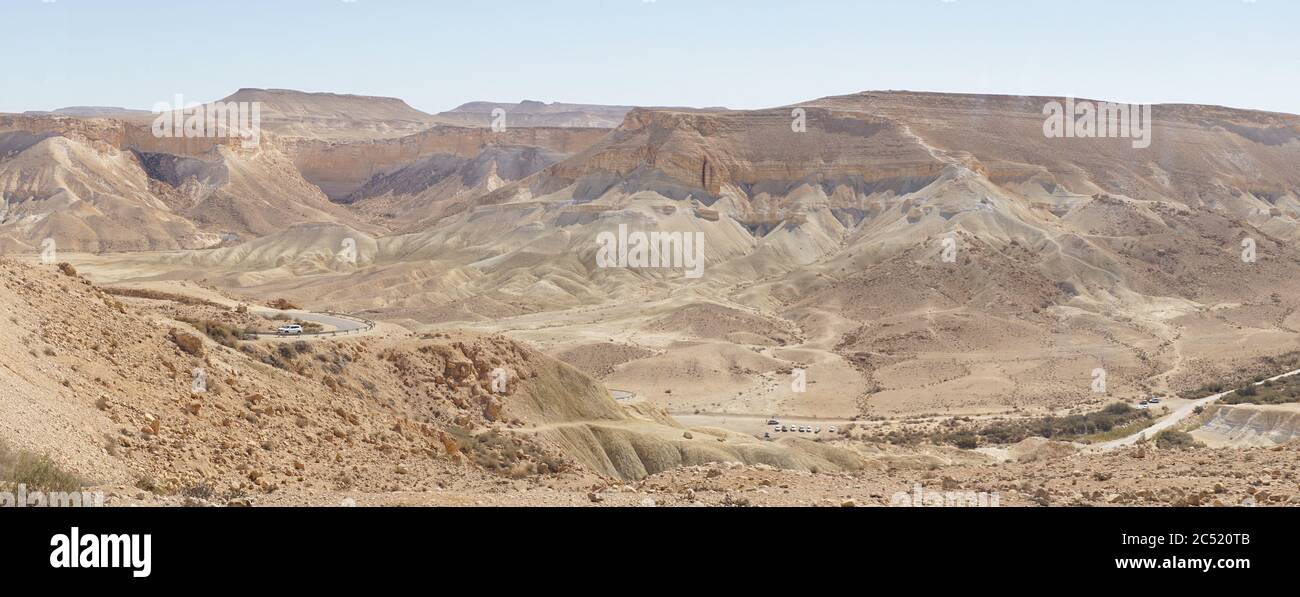 Mitzpe Ramon dry canyon landscape in the Negev desert of Israel Stock ...