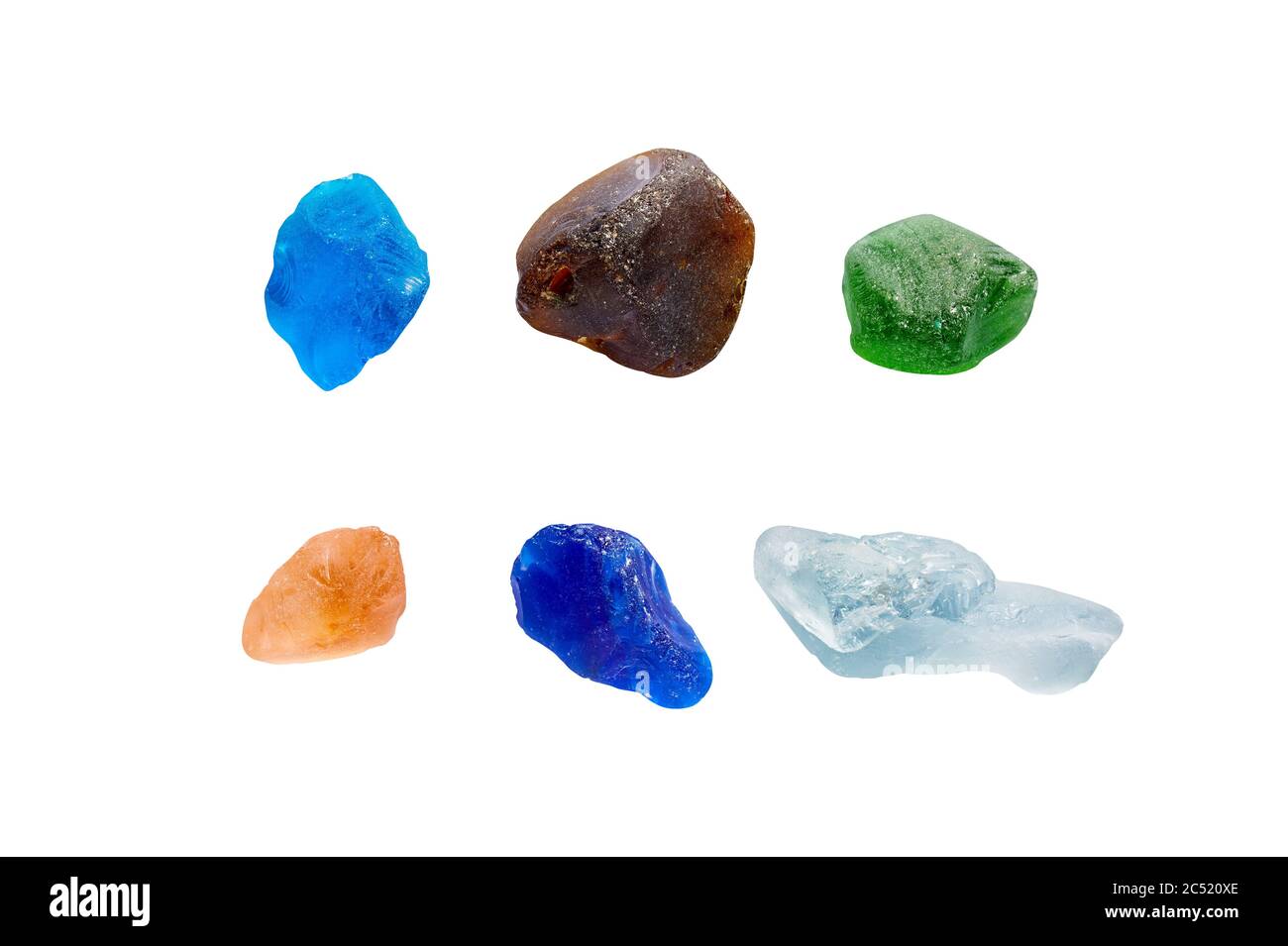 Variety of colorful transparent natural gems or pebble stones isolated ...