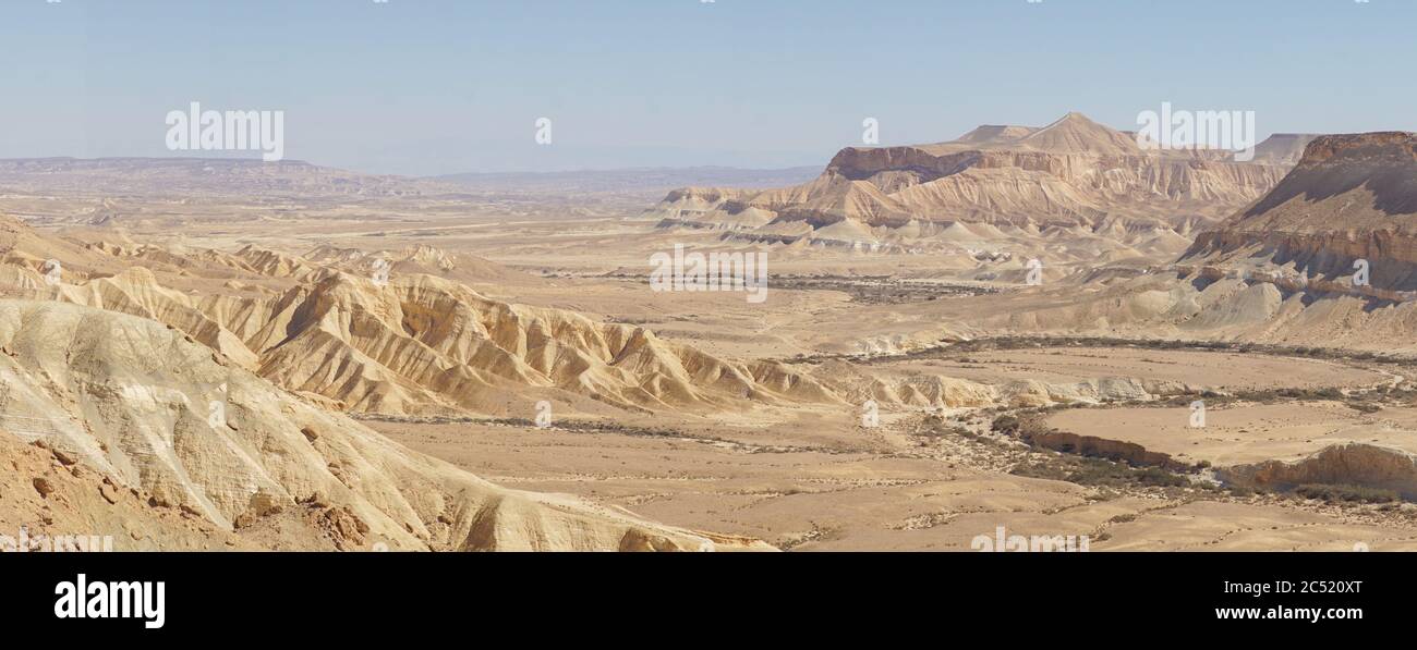 Mitzpe Ramon dry canyon landscape in the Negev desert of Israel Stock ...
