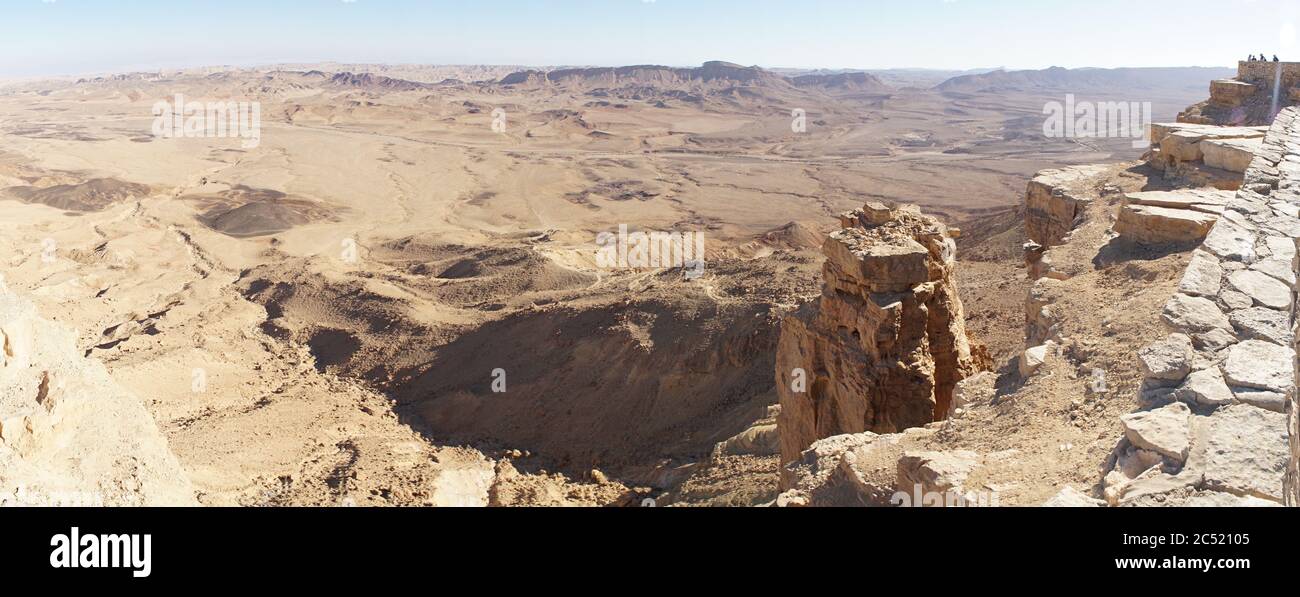 Mitzpe Ramon dry canyon landscape in the Negev desert of Israel Stock ...