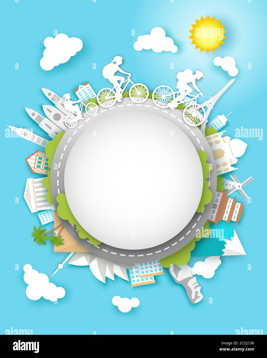 Travel Vector Circle Frame