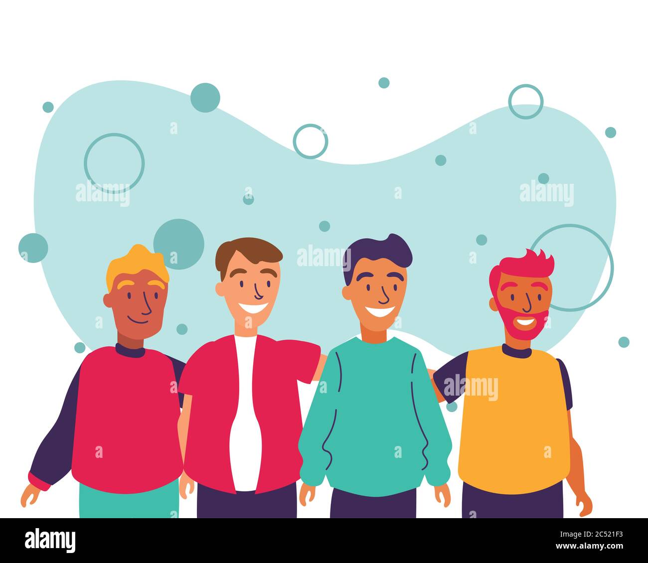 men avatars friends design of friendship and love theme Vector ...