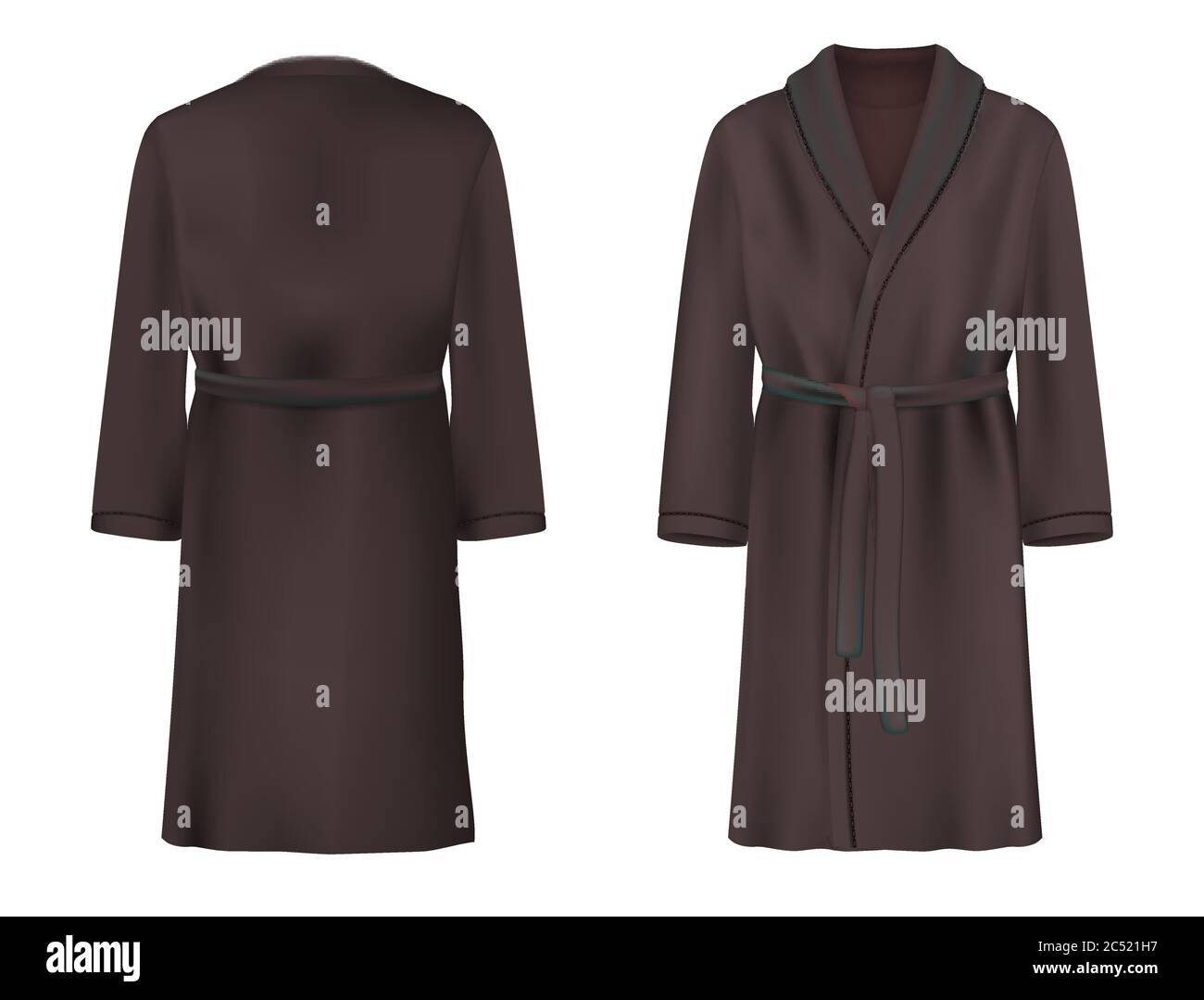 Black bathrobe mockup set, vector isolated illustration Stock Vector ...