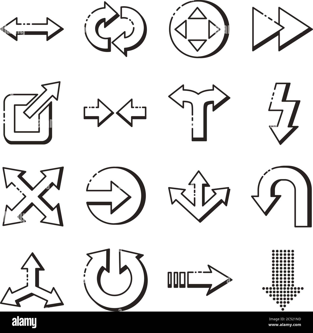 bundle of arrows set icons vector illustration design Stock Vector ...