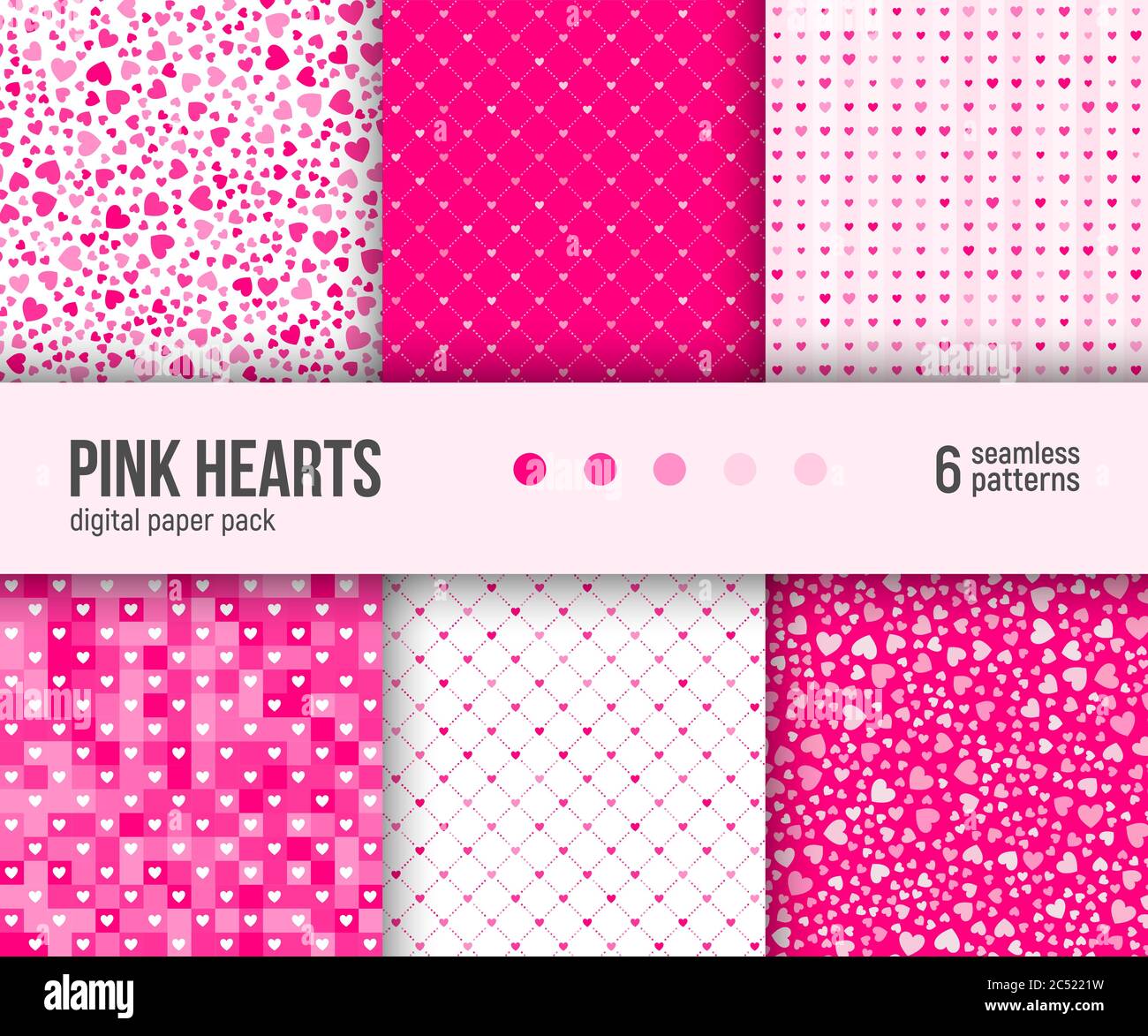 Digital paper pack, set of 6 abstract seamless patterns. Abstract ...
