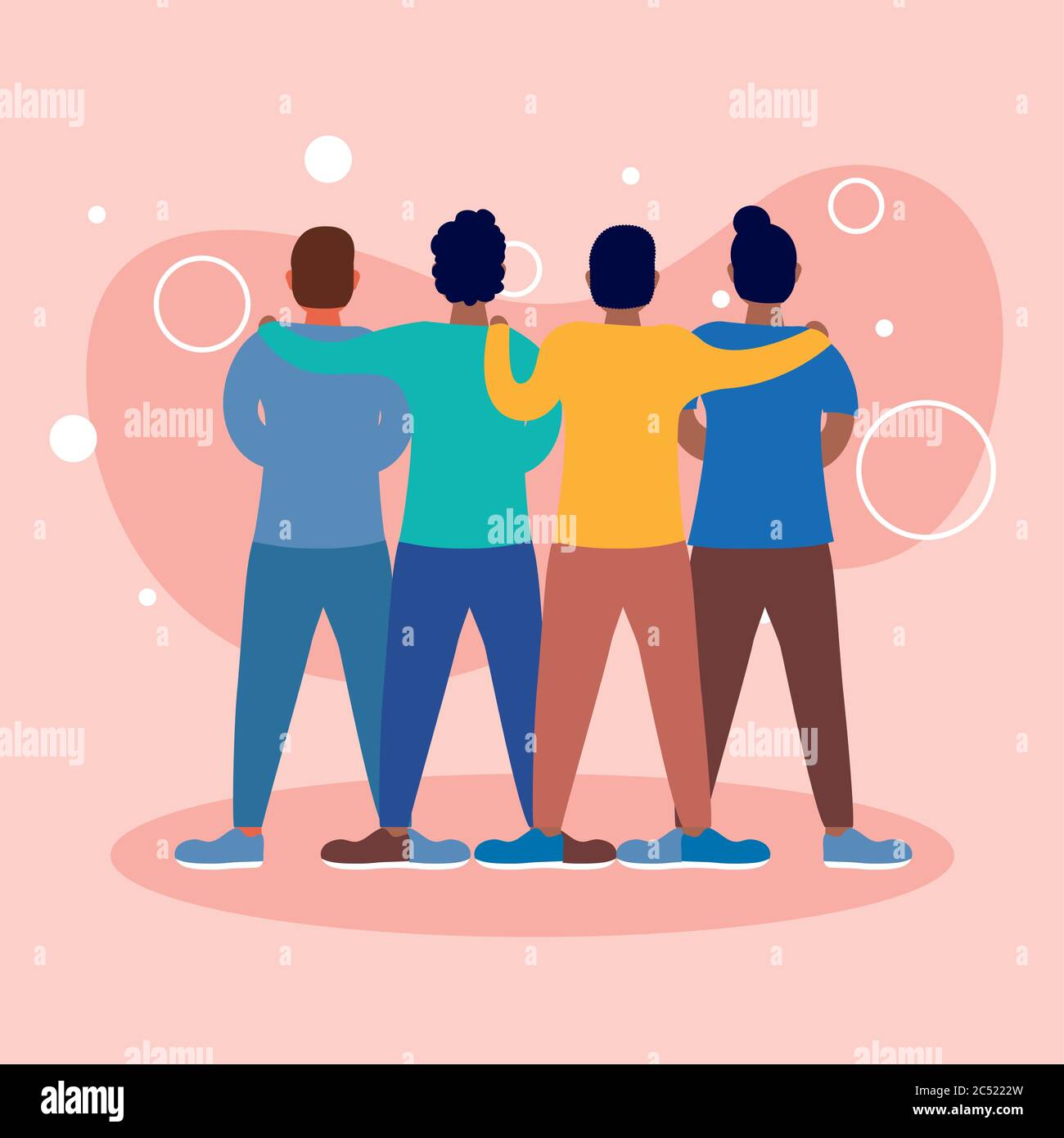 men avatars friends design of friendship and love theme Vector ...