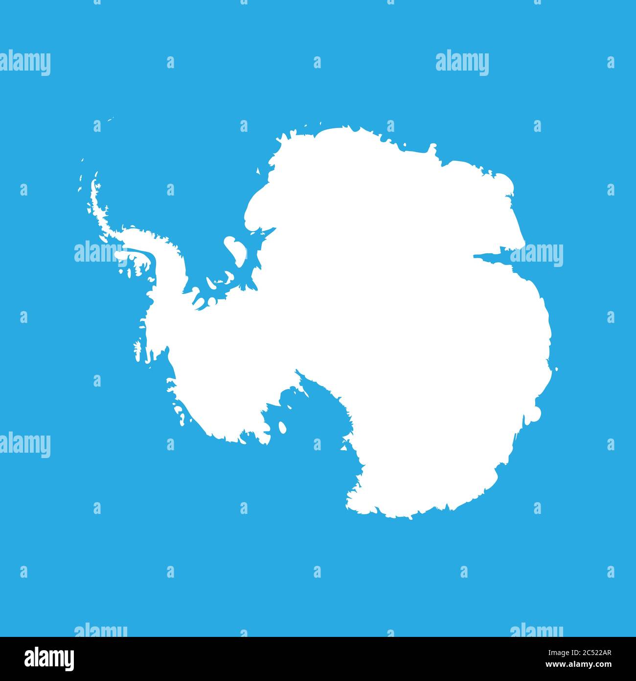 Silhouette map af Antarctica. High detailed white vector illustration ...