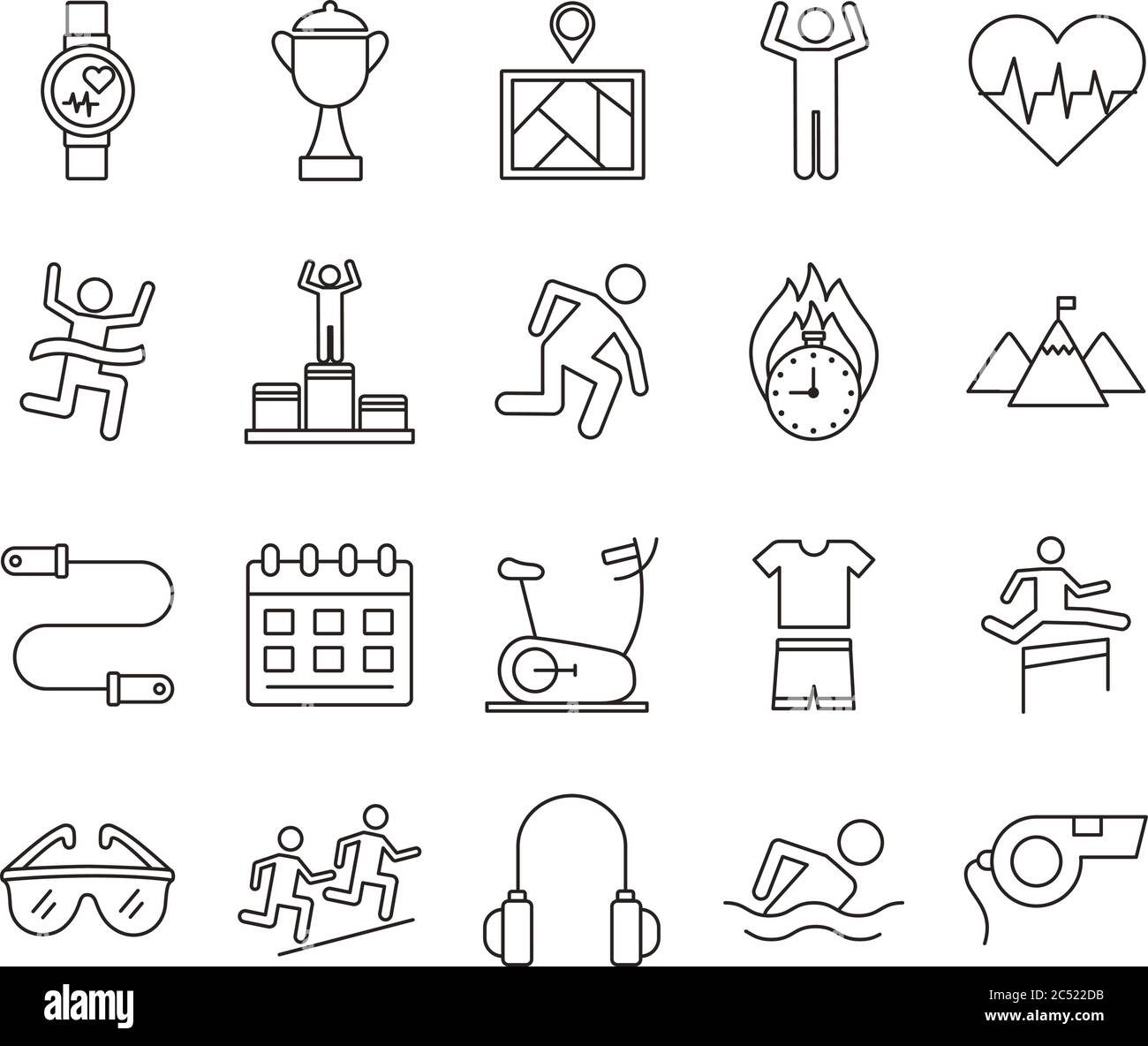 bundle of runners and tracks set icons vector illustration design Stock ...
