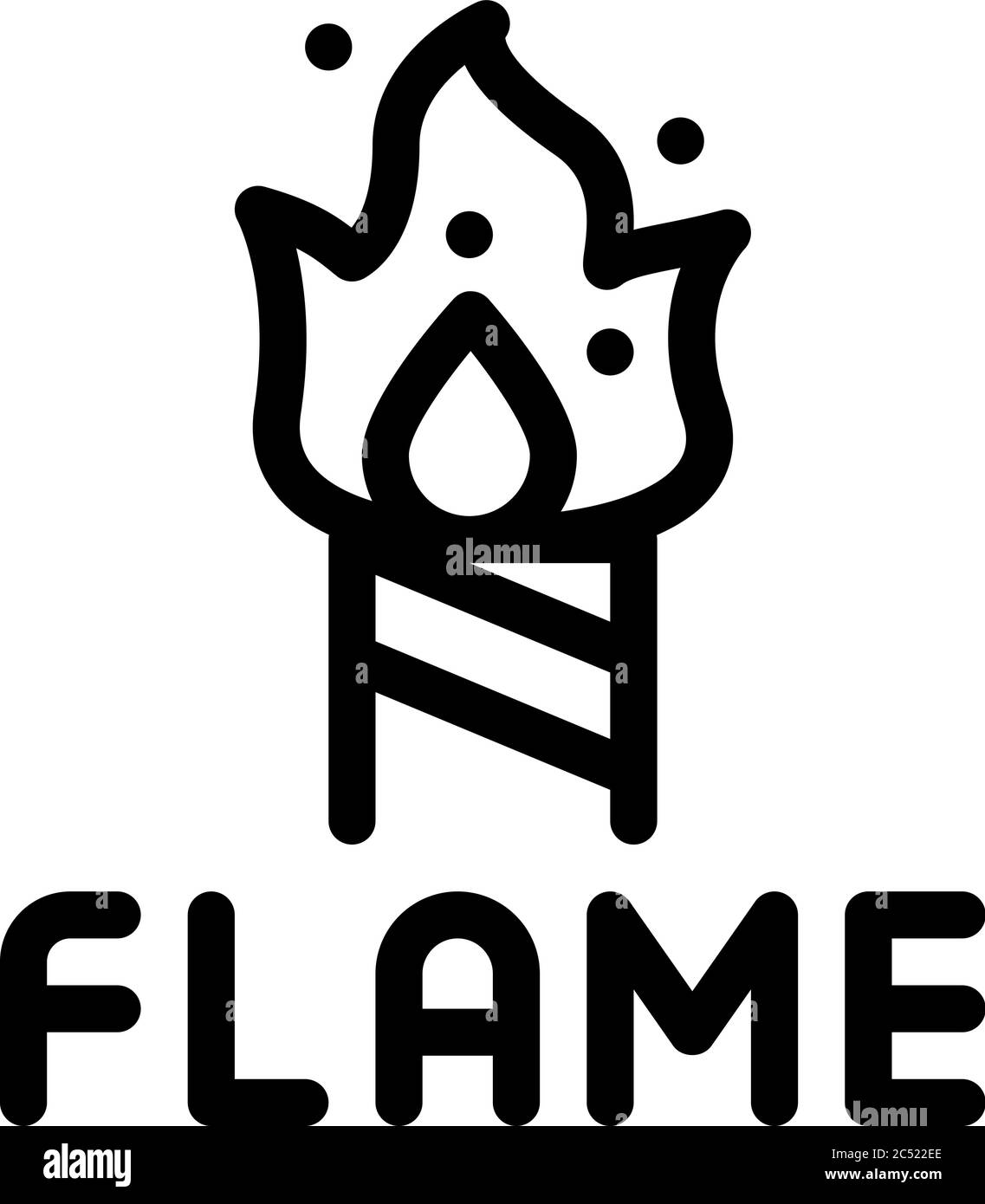 firework flame icon vector outline illustration Stock Vector Image ...
