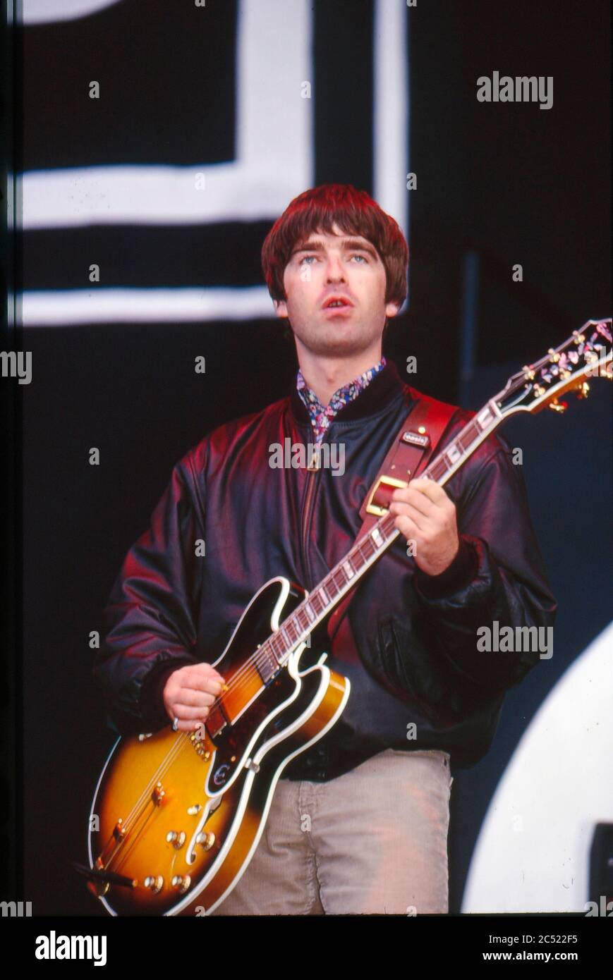 Oasis live at Loch Lomond 3rd Aug 1996: Noel Gallagher Stock Photo - Alamy