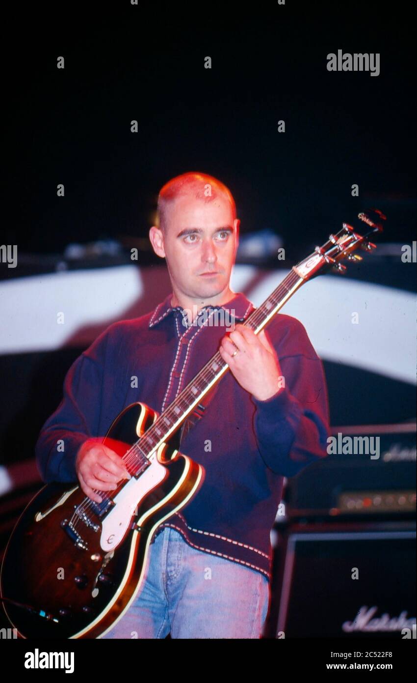 Oasis live at Loch Lomond 3rd Aug 1996: Paul 'Bonehead' Arthurs Stock ...