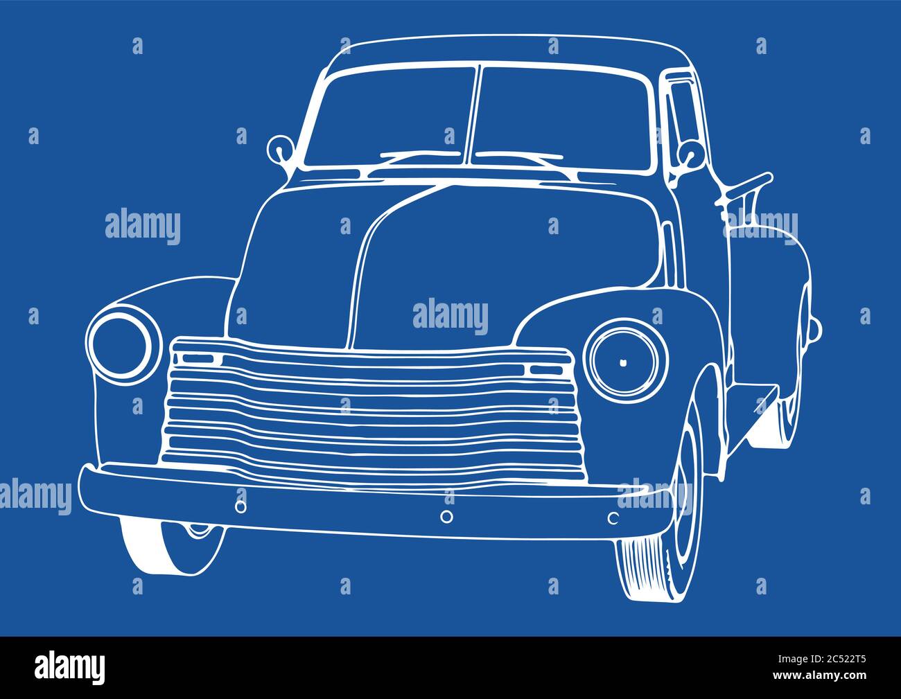 Drawing pickup car on Stock Vector Images - Alamy