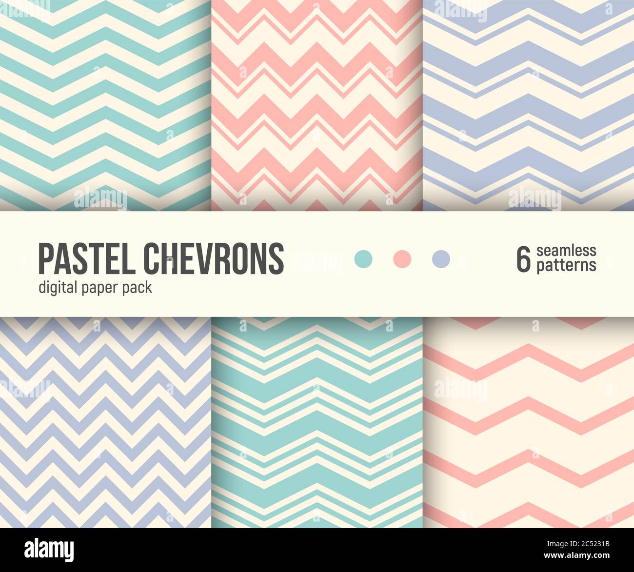 Digital paper pack, set of 6 abstract seamless patterns. Abstract ...