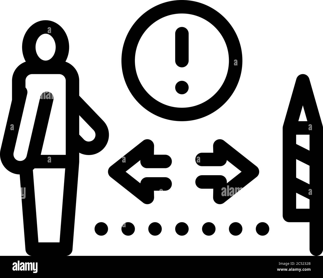 firework safety distance icon vector outline illustration Stock Vector ...