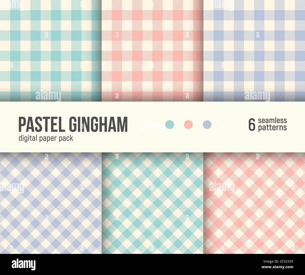 Digital paper pack, set of 6 abstract seamless patterns. Abstract ...