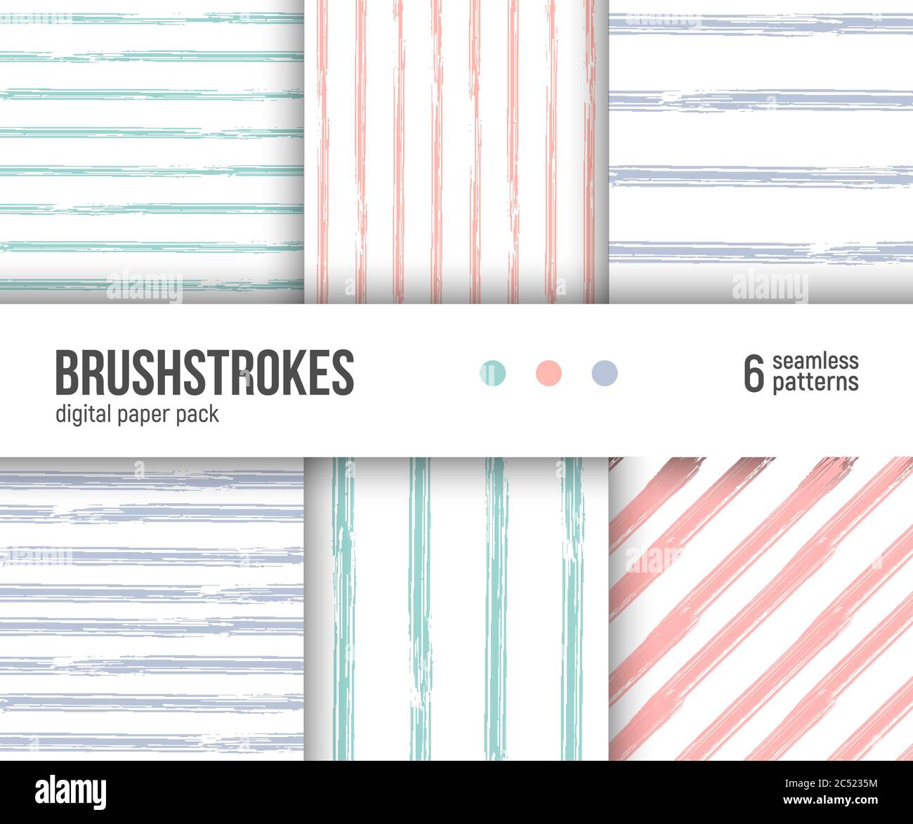 Digital paper pack, set of 6 abstract seamless patterns. Abstract ...