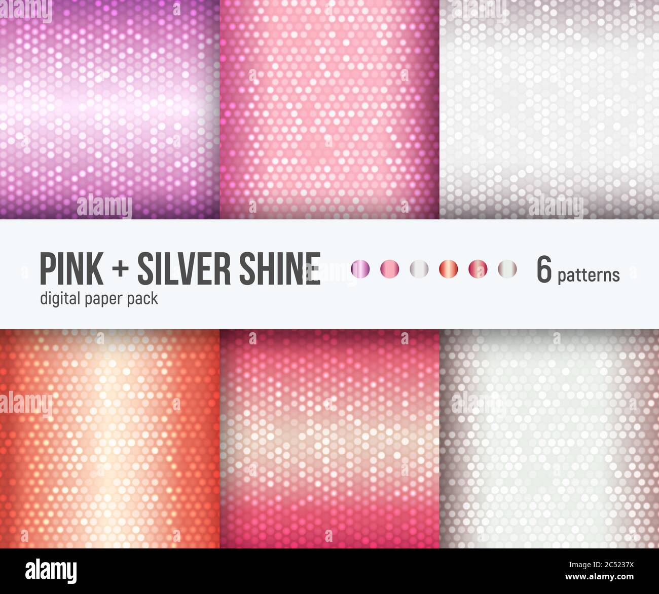 Digital paper pack, set of 6 abstract shiny patterns. Abstract ...
