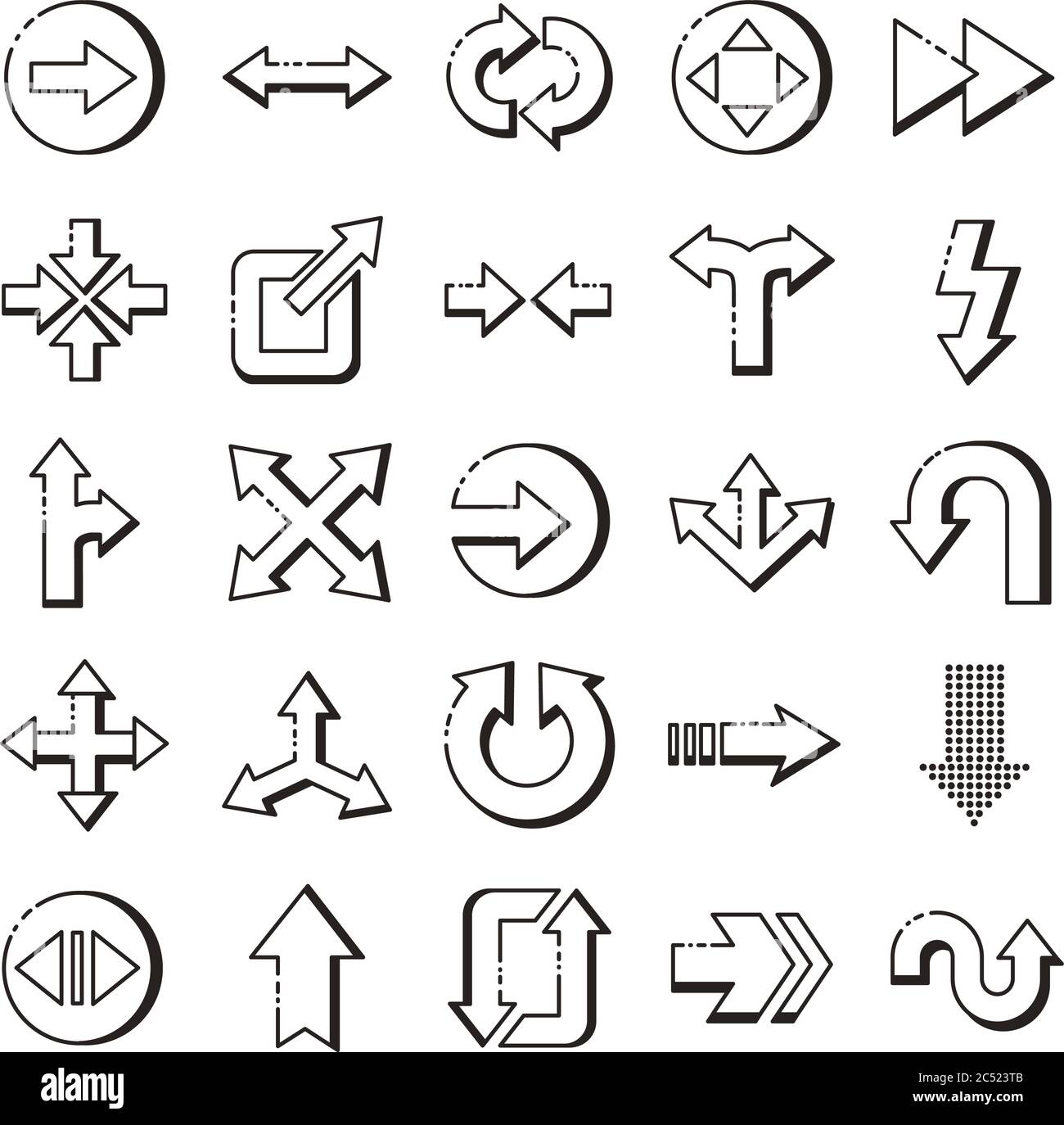 bundle of arrows set icons vector illustration design Stock Vector ...