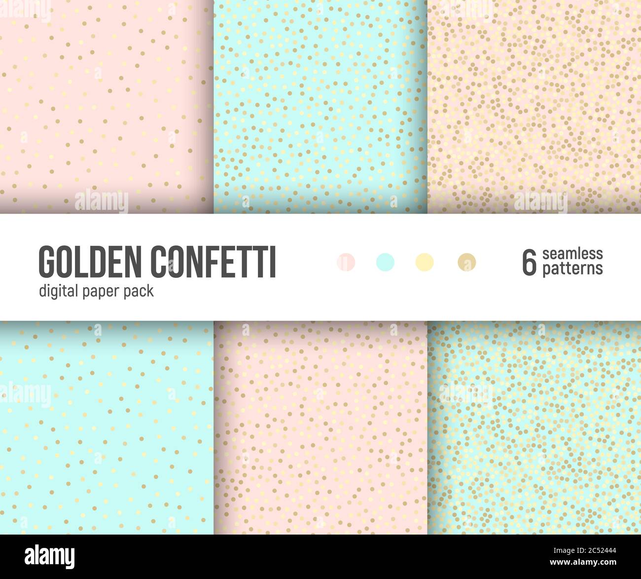 Digital paper pack, set of 6 abstract seamless patterns. Abstract ...