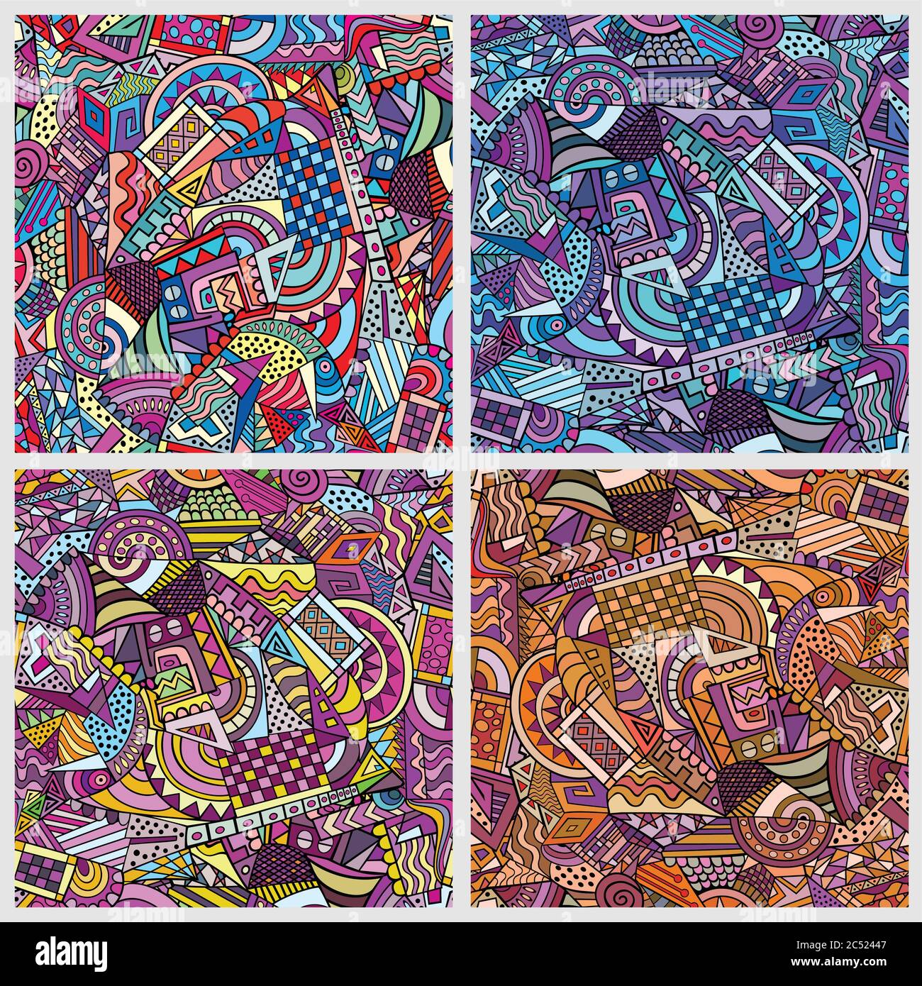 Geometric cartoon patterns set Stock Vector Image & Art - Alamy