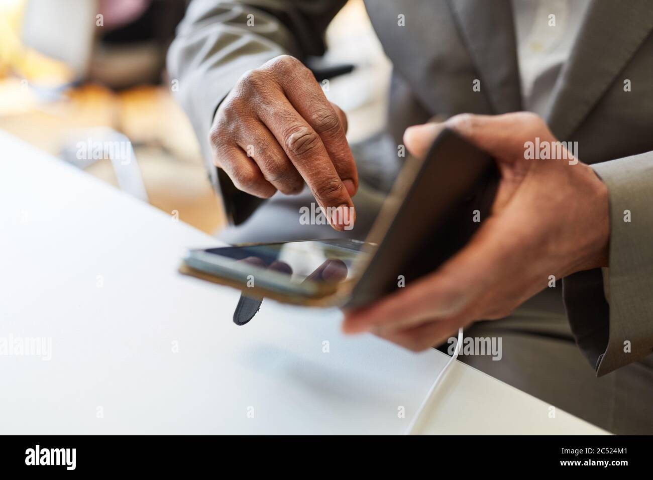 Professional business man writing message hi-res stock photography and ...