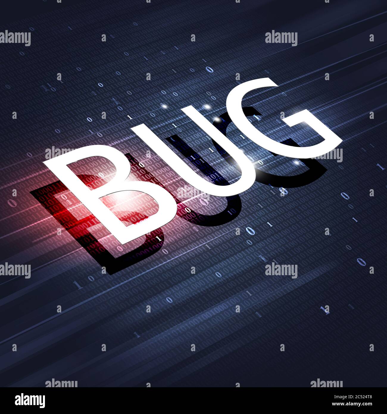 networking computer system bug and binary coding numbers concept ...
