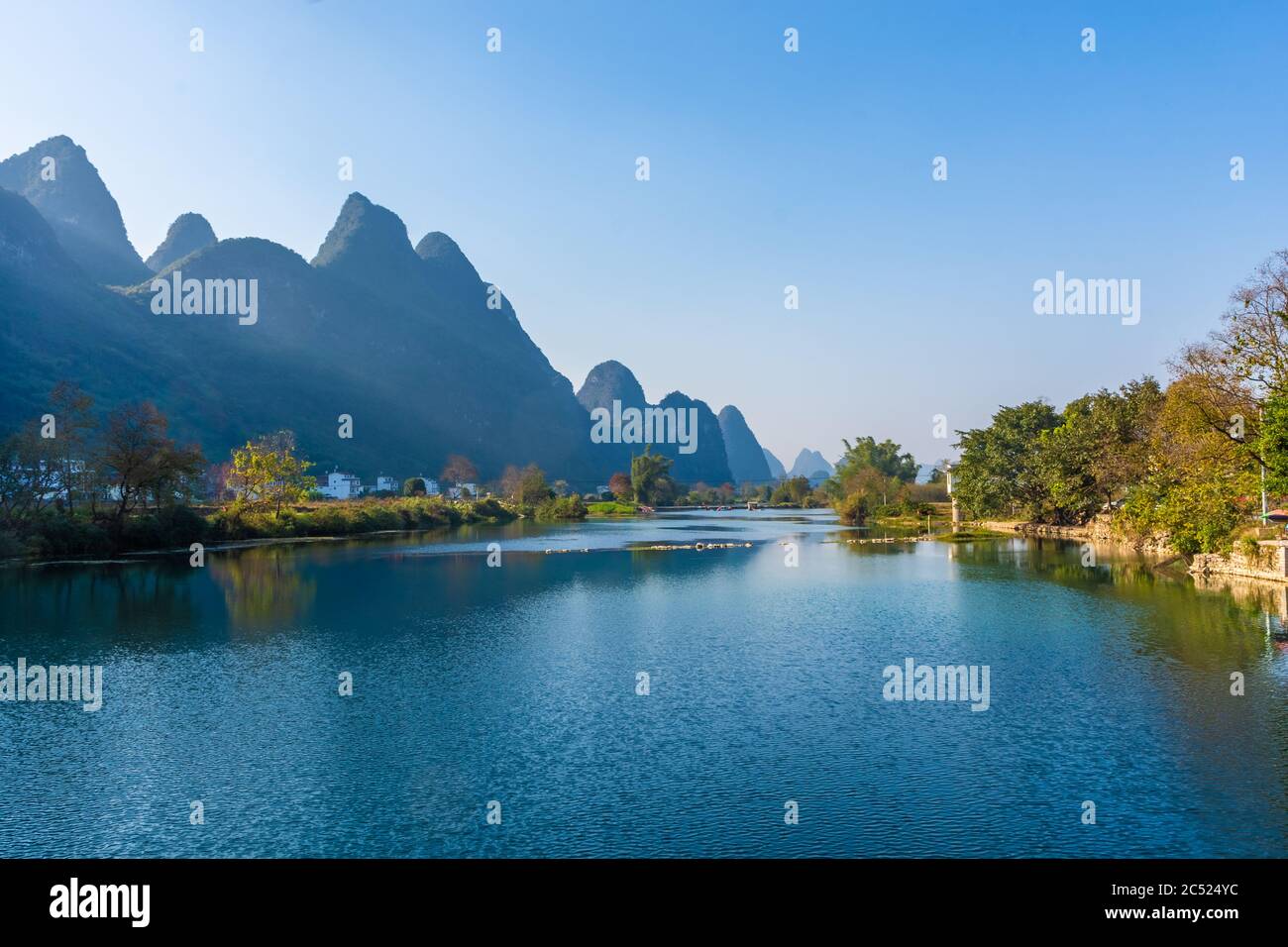 Landscape of the Li River in Yangshuo, China Stock Photo - Alamy