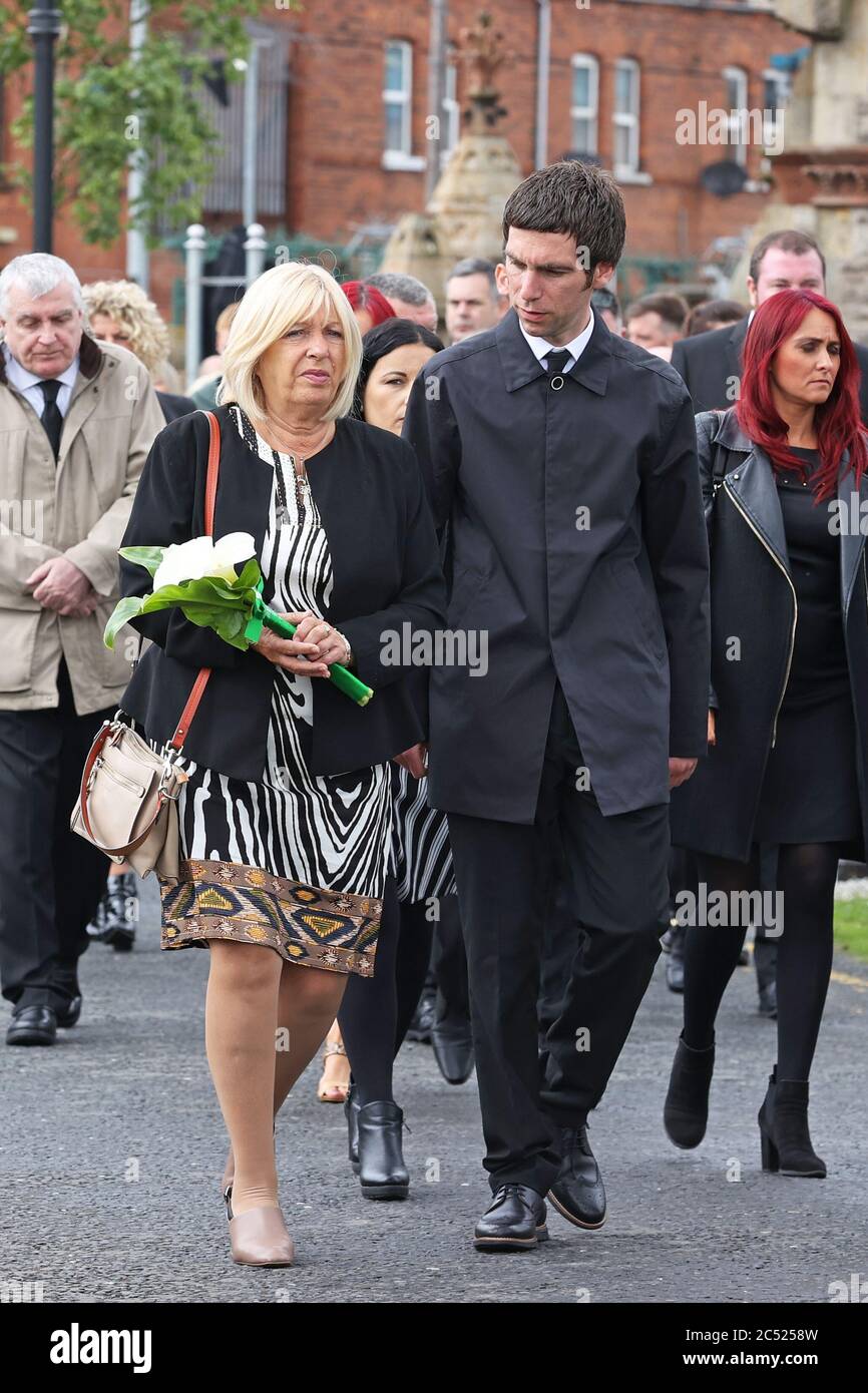 Teresa Storey, the partner of Bobby Storey, arrives at Milltown ...