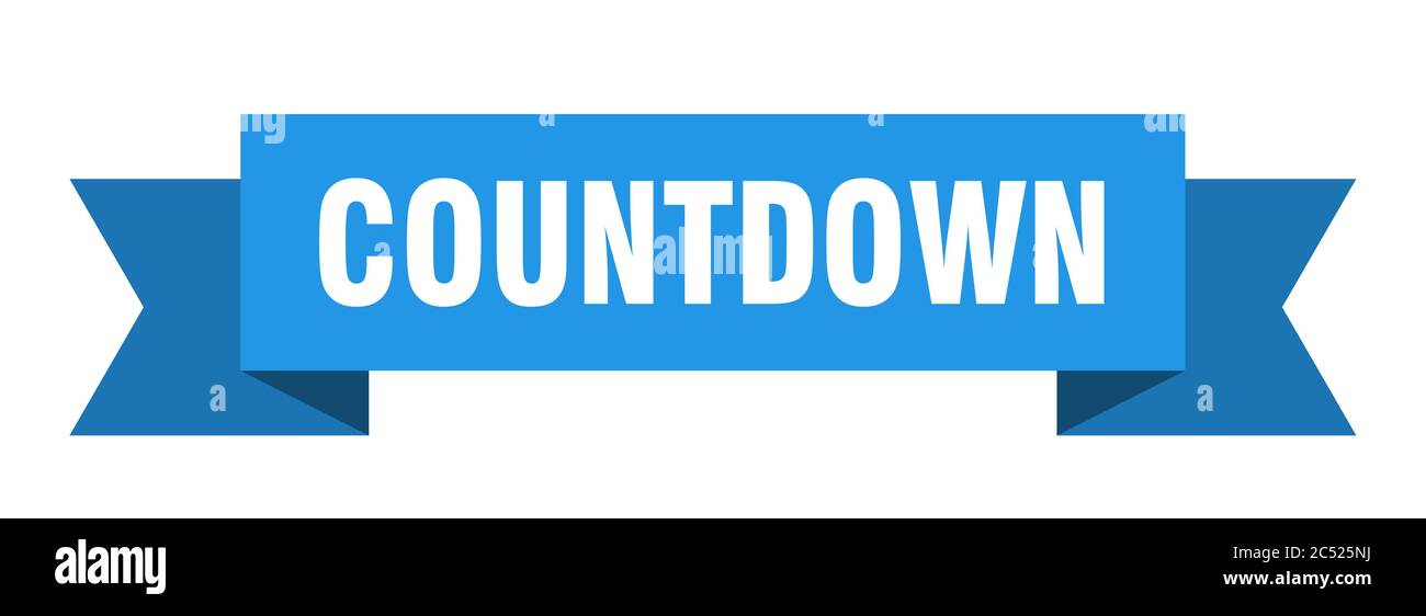 countdown ribbon. countdown isolated band sign. countdown banner Stock ...