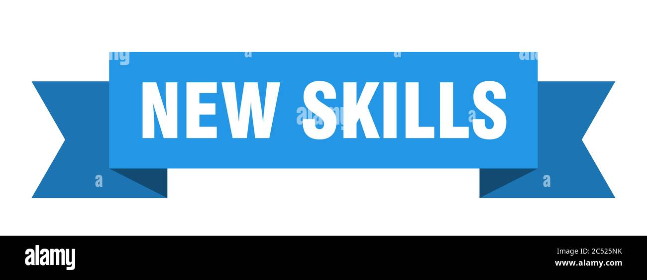 new skills ribbon. new skills isolated band sign. new skills banner ...