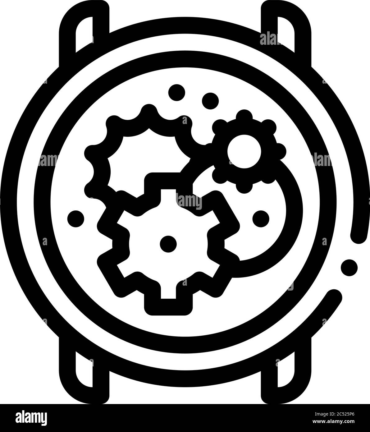 watch mechanism gears icon vector outline illustration Stock Vector ...